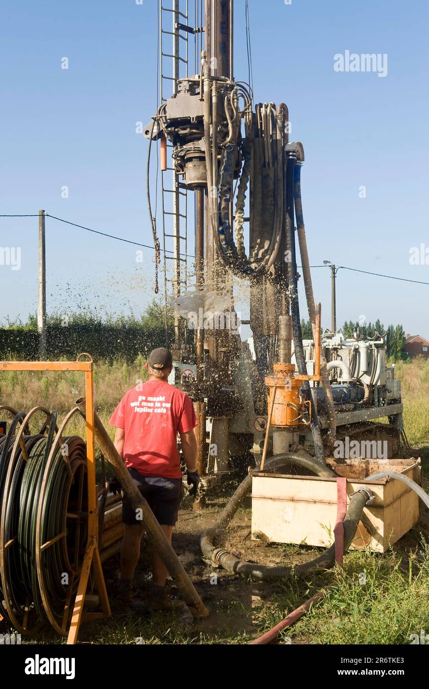 Geothermal drilling, construction site, geothermal energy, for heat ...