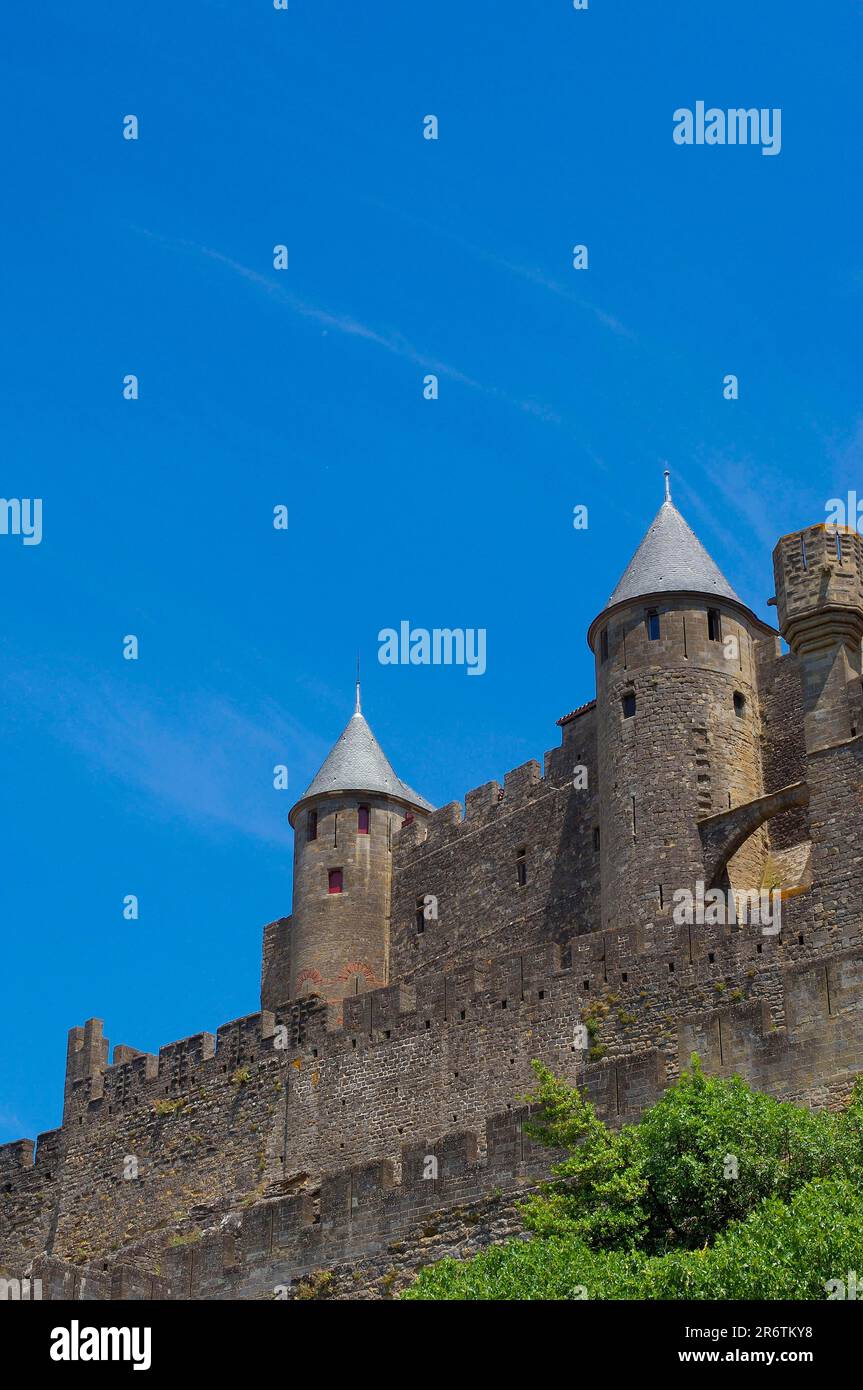 La Cite, Carcassonne, Aude, Languedoc-Roussillon, France Stock Photo ...