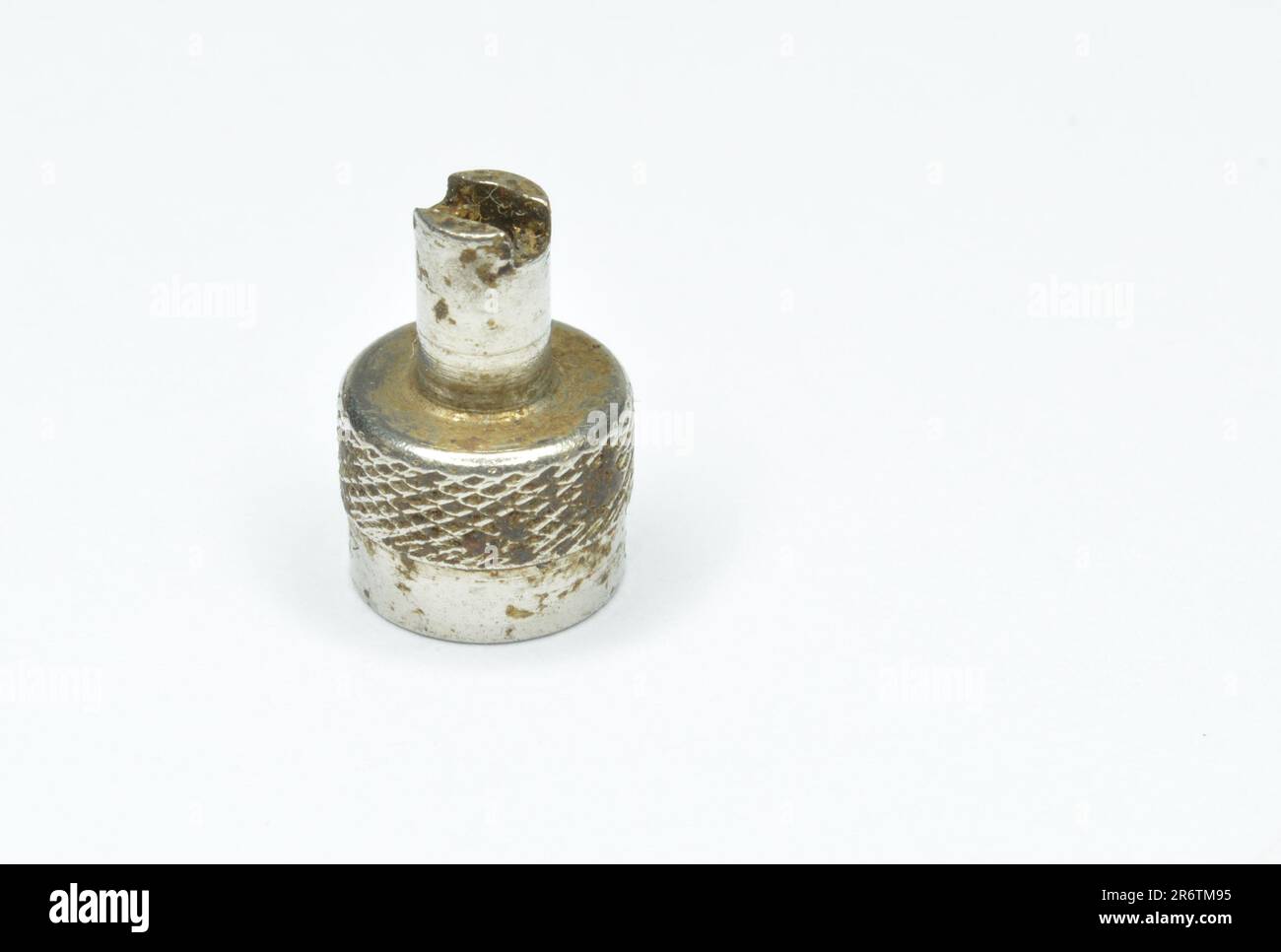 Vintage Metal Tire Valve Stem Cap on white background Stock Photo - Alamy