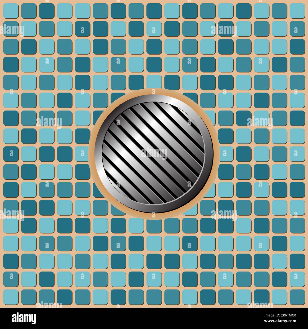 Pool floor tiles with metallic round drain Stock Vector Image & Art - Alamy