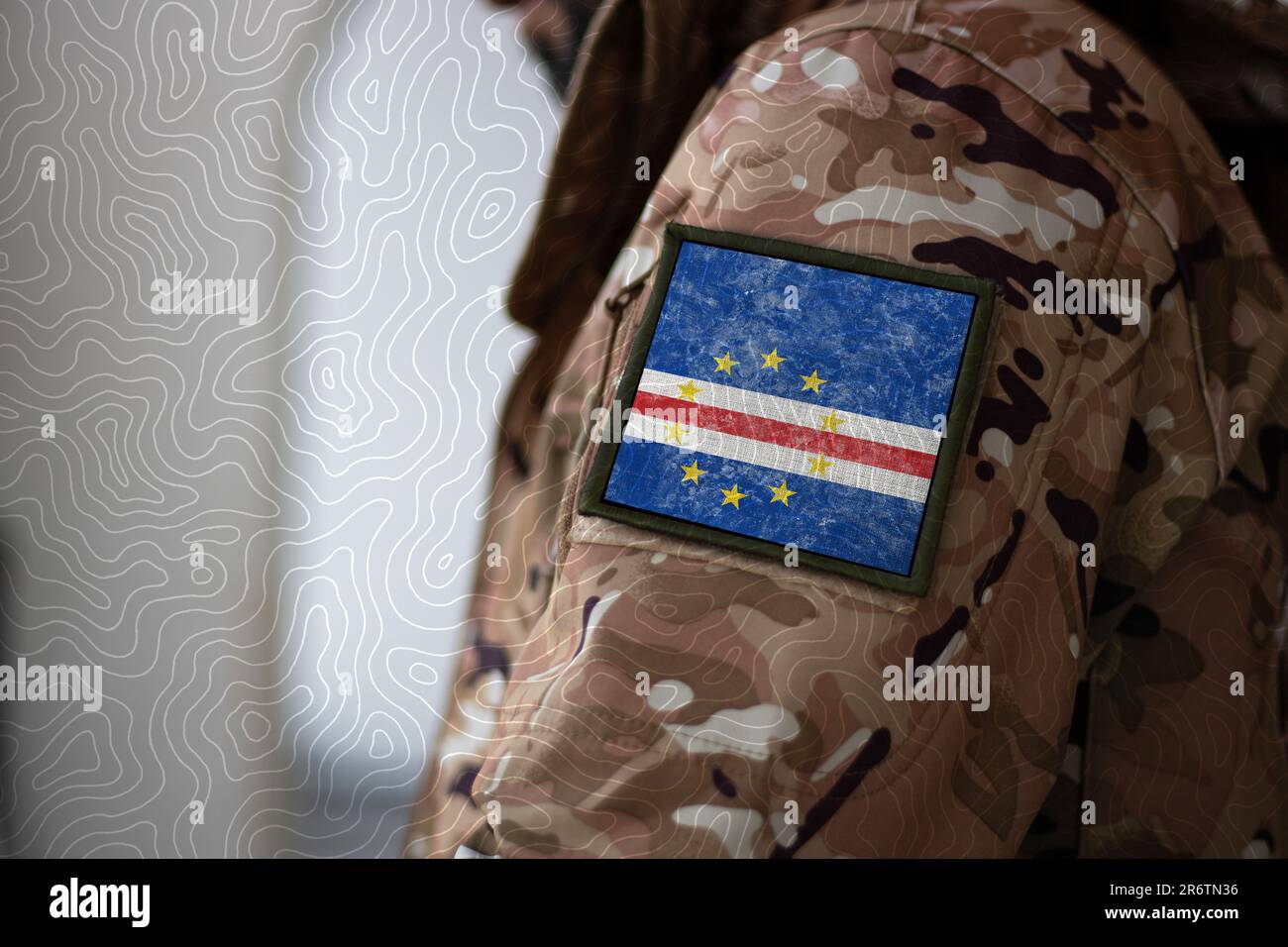 Cape Verde Soldier, Soldier with flag Cape Verde, Cape Verde flag on a ...