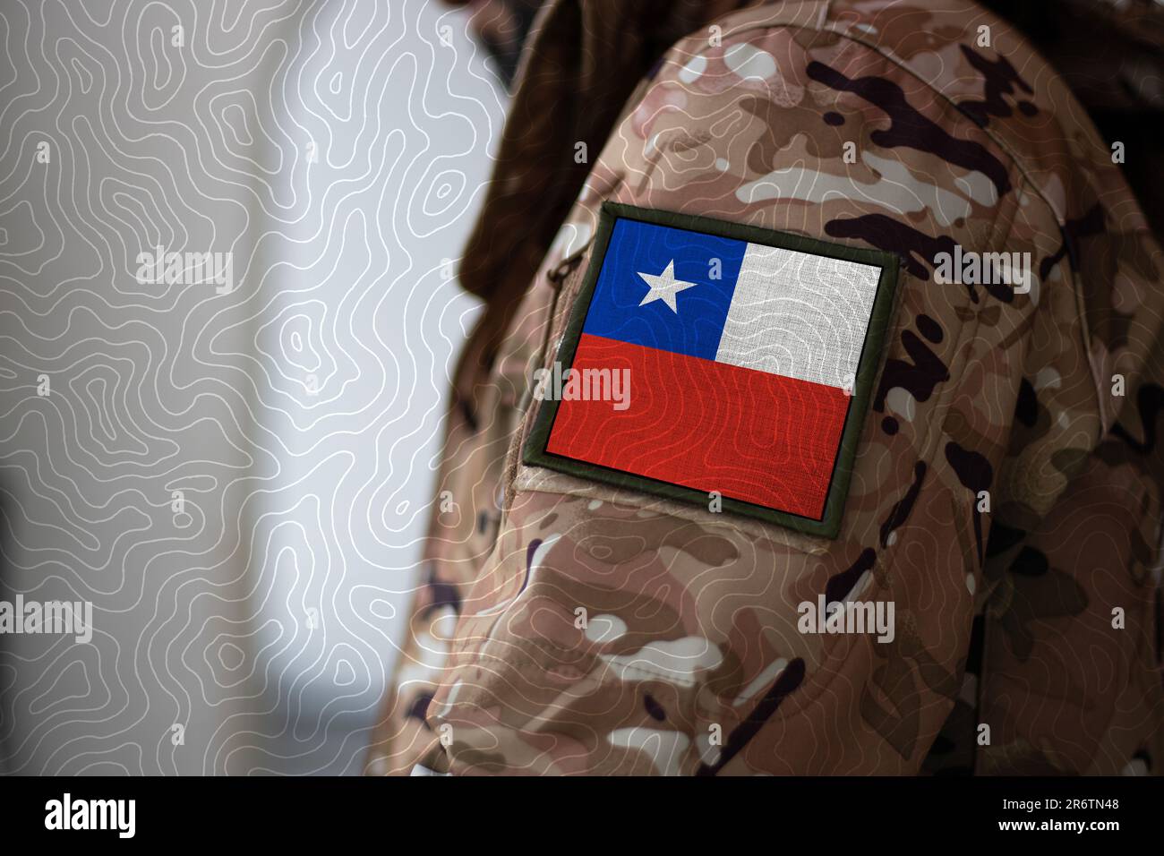 Chile Soldier, Soldier with flag Chile, Chile flag on a military ...
