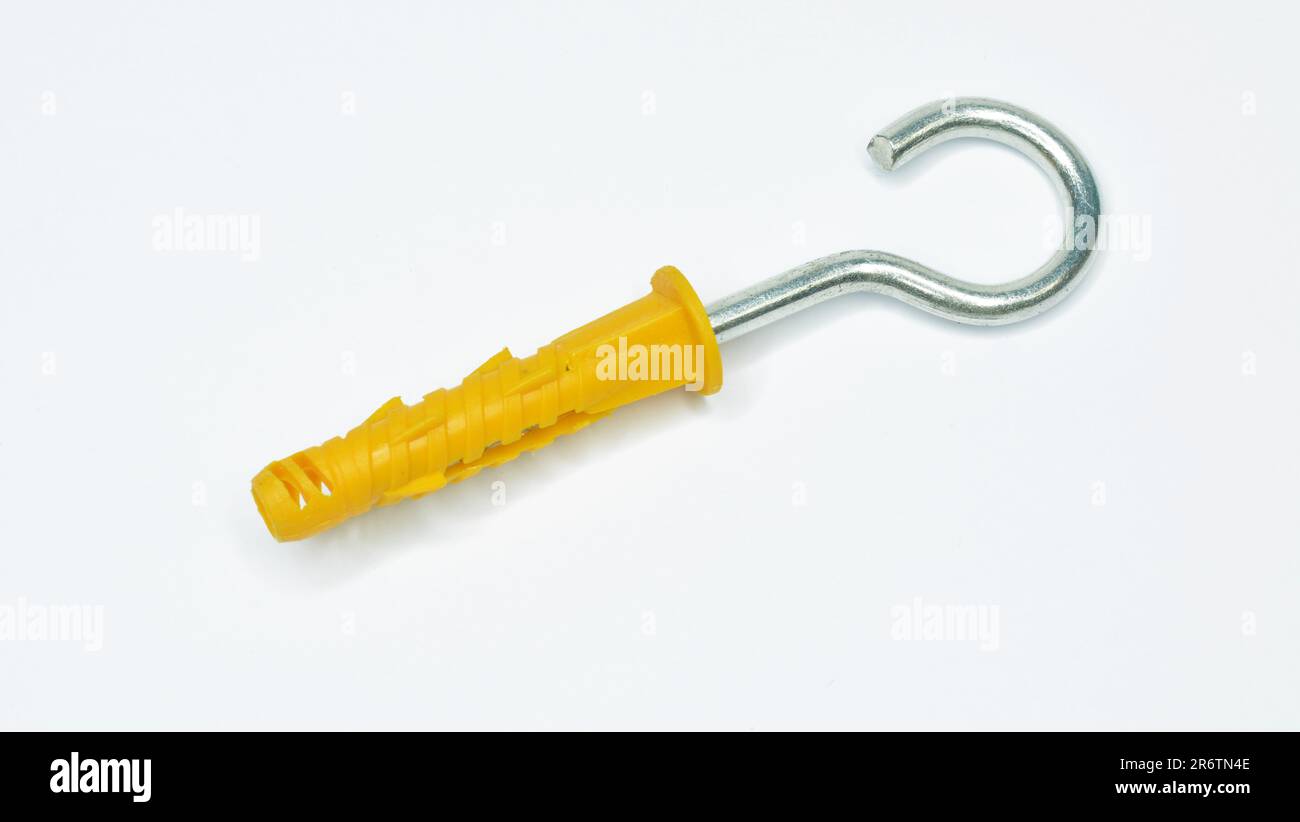Screw and Wall plug - anchor or Rawlplug on white background Stock ...