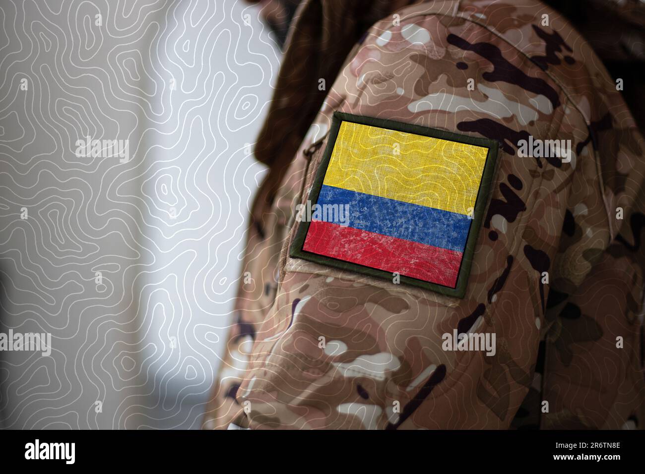Colombia Soldier, Soldier with flag Colombia, Colombia flag on a ...