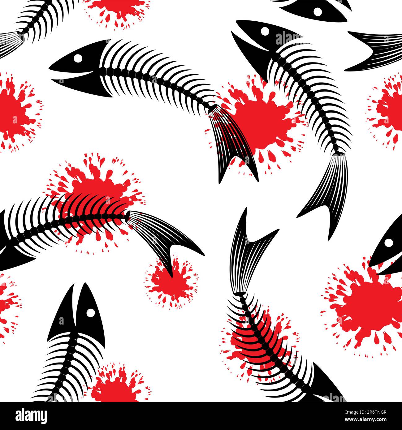 Skeleton of fish. Fun. Seamless abstract background. Vector ...