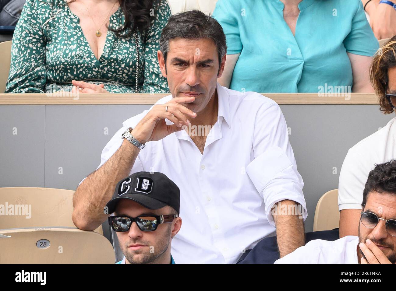Squeezie, Robert Pires and Amir Haddad attend the Men's Singles Final ...