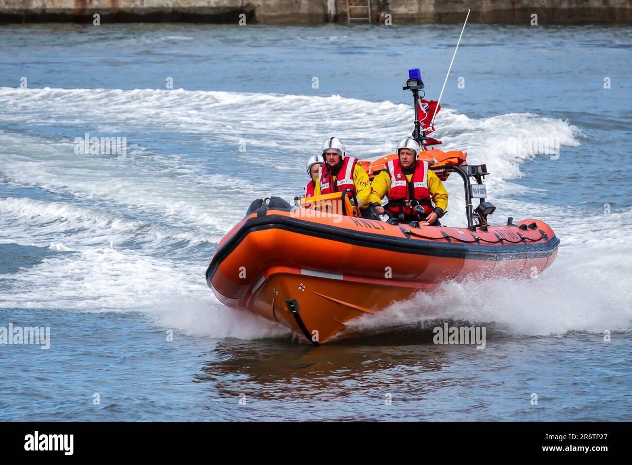 RNLI Lifeboat Display at Staithes North Yorkshire Stock Photo - Alamy
