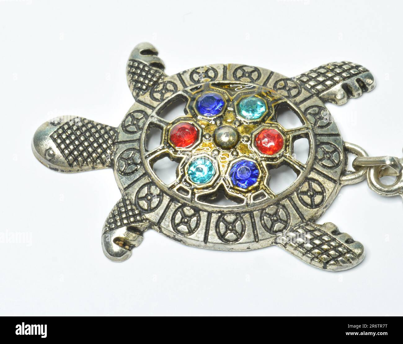 Decorative turtle made of metal with colorful stones Stock Photo - Alamy