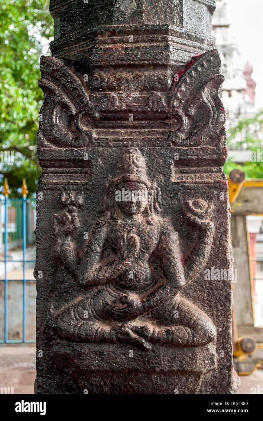 Siva Bas-Relief in a pillar in Thyagaraja Swamy temple in Tiruvottriyur ...