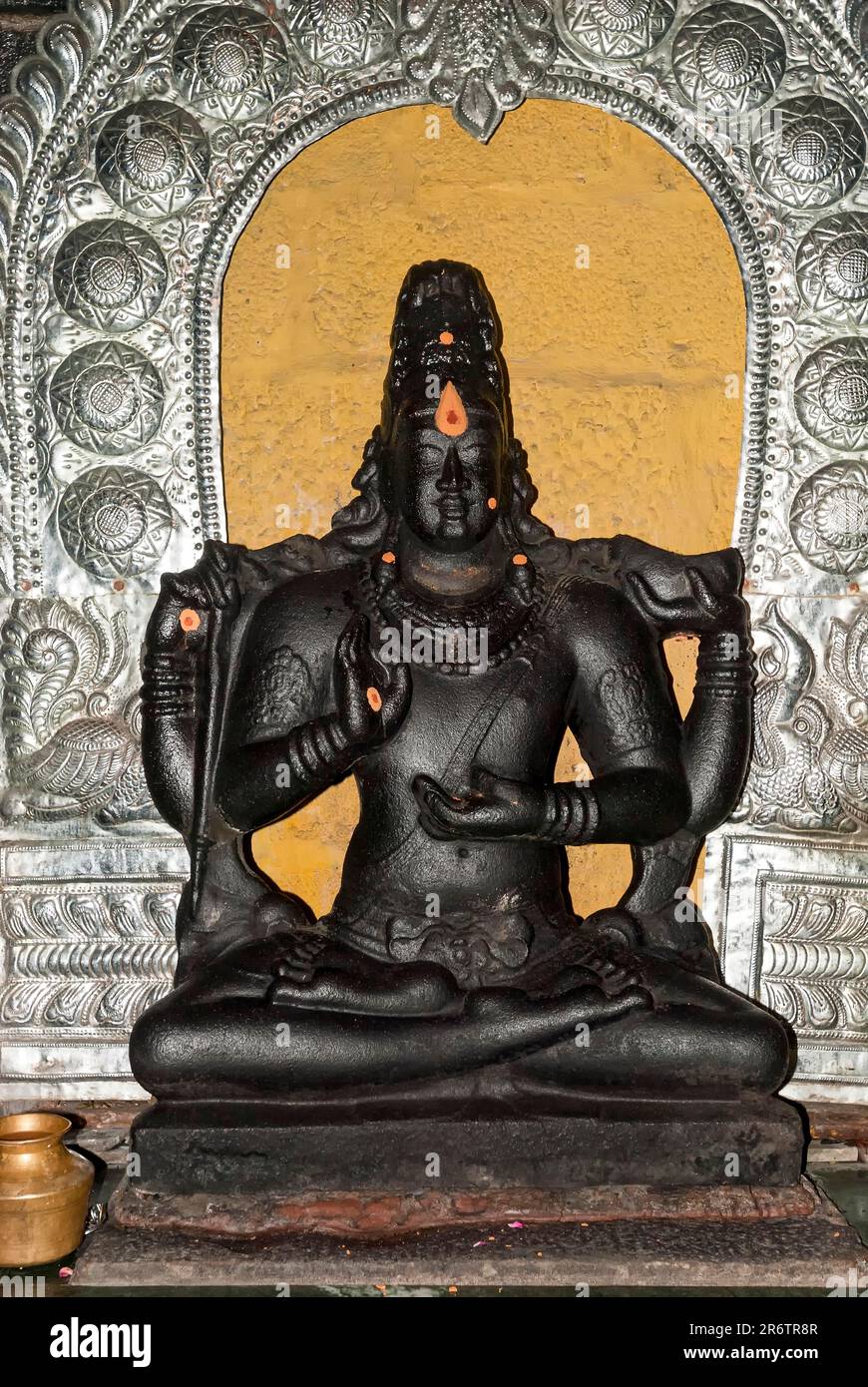 Dakshinamurthy (Siva as a guru) sculpture in Thyagaraja Swamy temple in ...