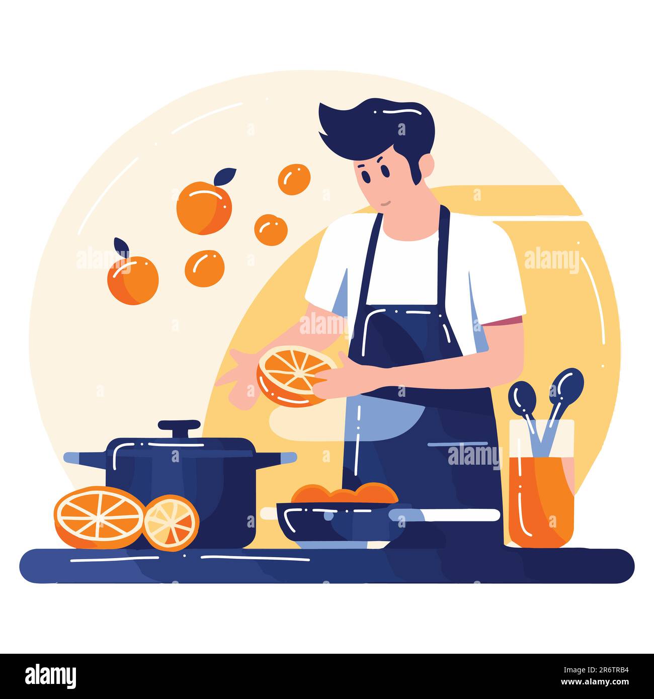 Chef Cooking In Kitchen Clipart