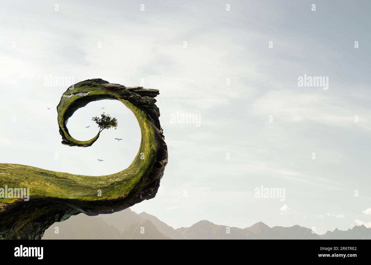 Green curved landscape with grass Stock Photo - Alamy