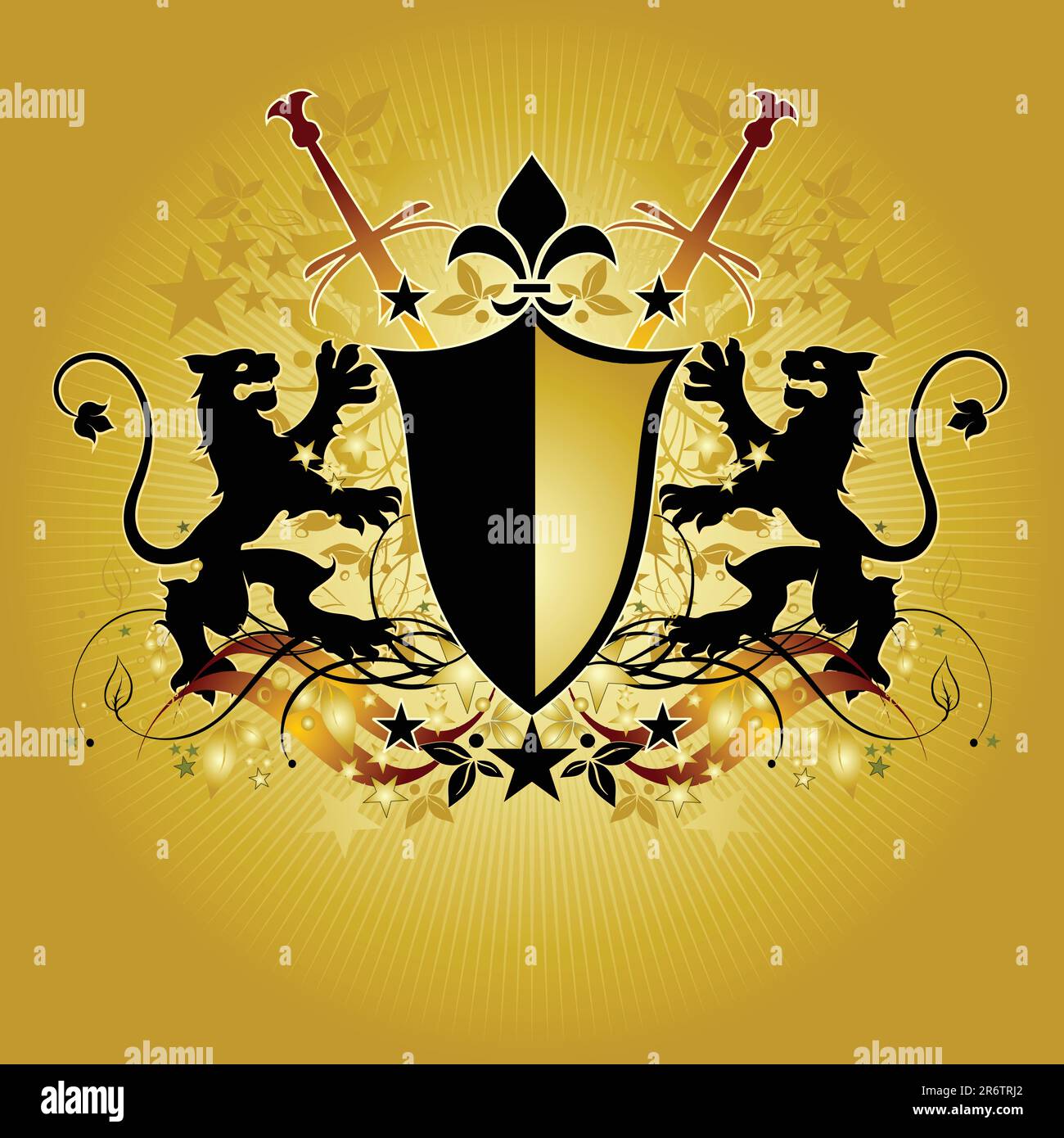 ornamental shield, this illustration may be usefull as designer work ...