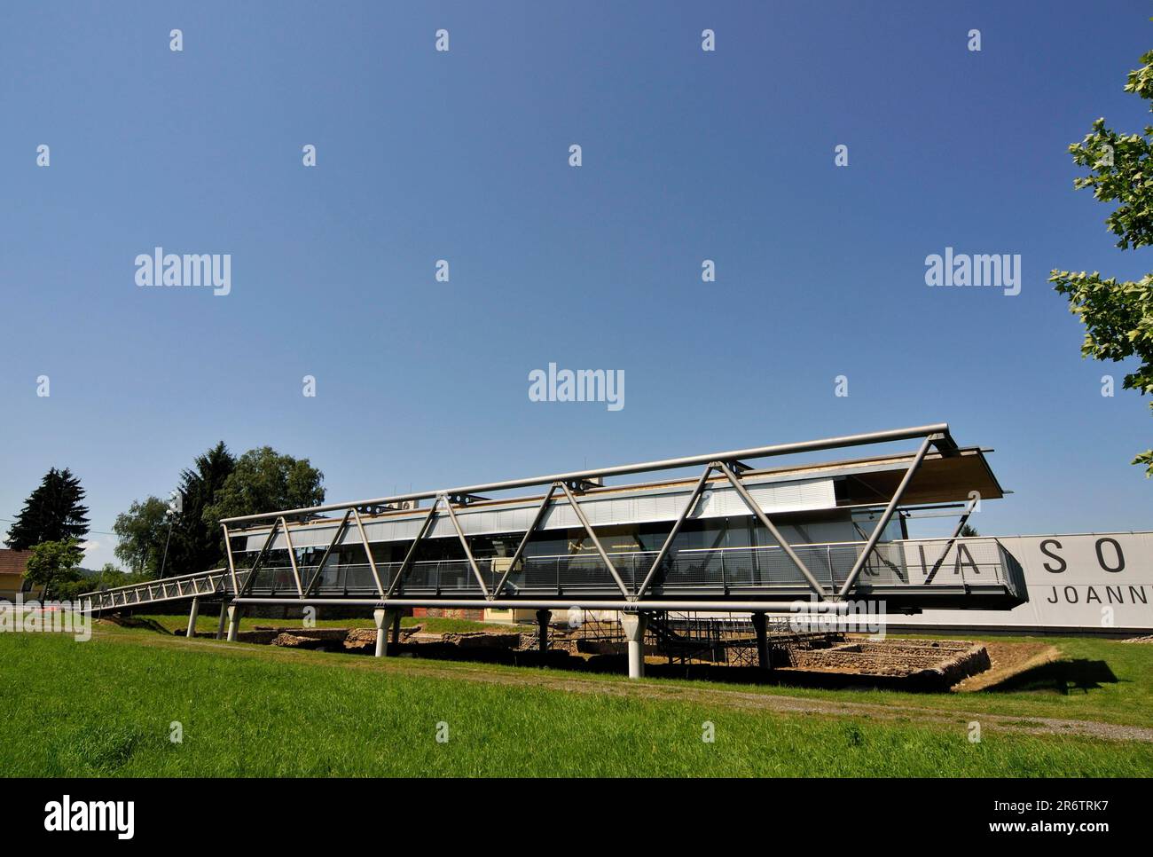 Museum pavilion, Flavia Solva, Roman excavation site, Wagna, Styria ...