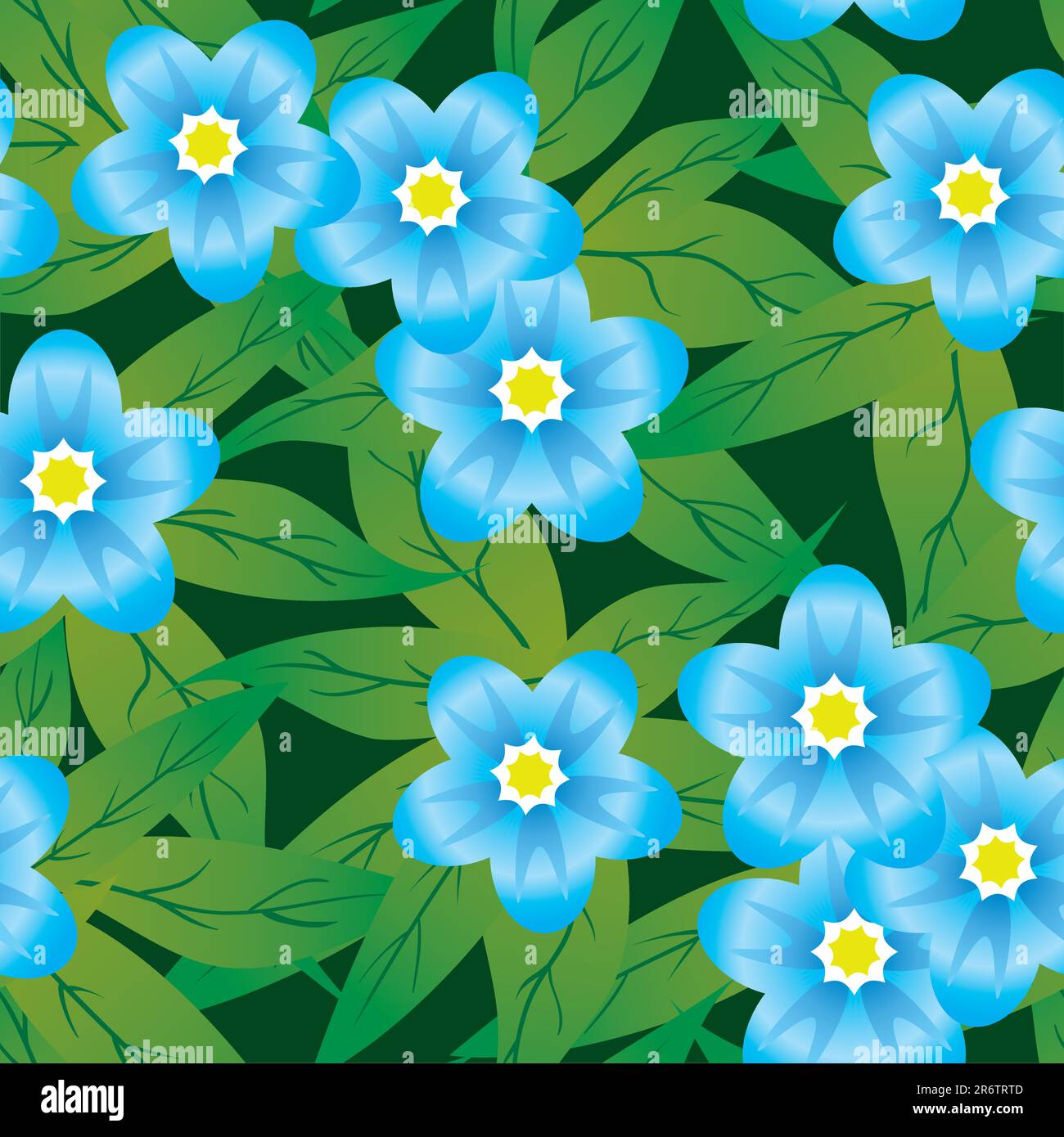 Abstract forget-me-nots flowers background. Seamless. Blue - green ...