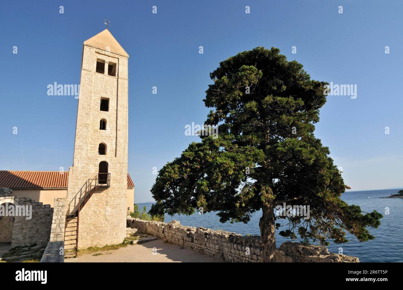 Ruins and bell tower of the Basilica of St. John the Evangelist, Old ...