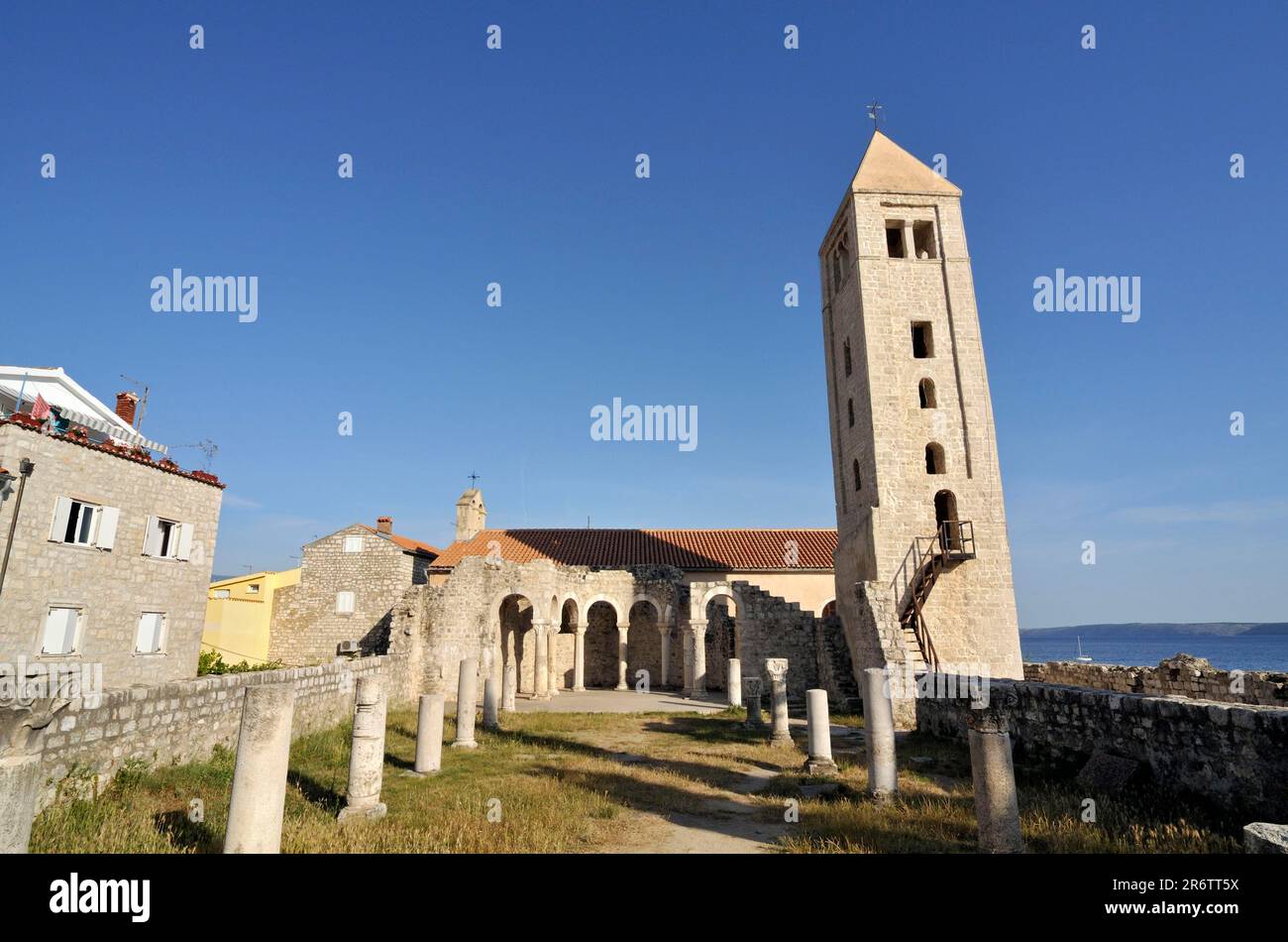 Ruins and bell tower of the Basilica of St. John the Evangelist, Old ...