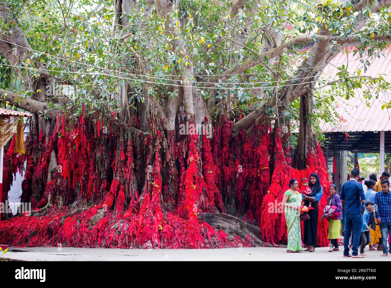 A very red mandir Stock Photo - Alamy
