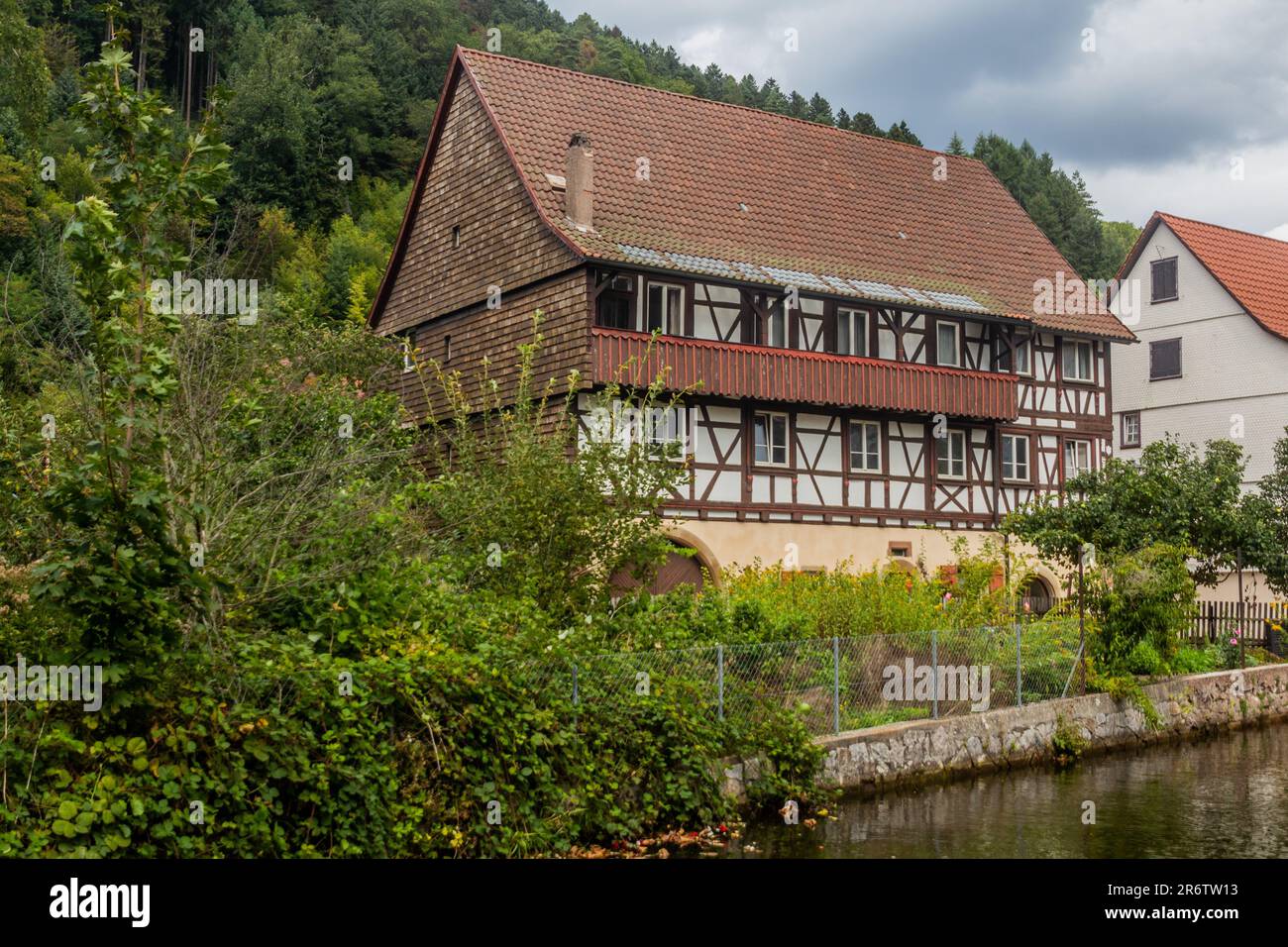 Half timbered house in Schiltach village, Baden-Wurttemberg state ...