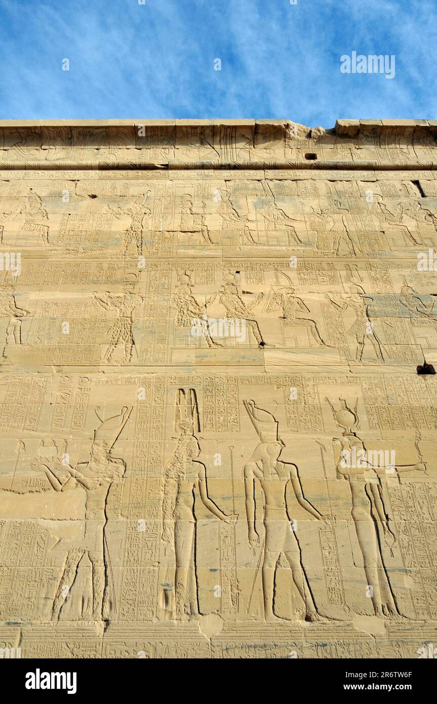 First Pylon, Temple of Isis, Philae Island, Near Aswan, Lake Nasser ...