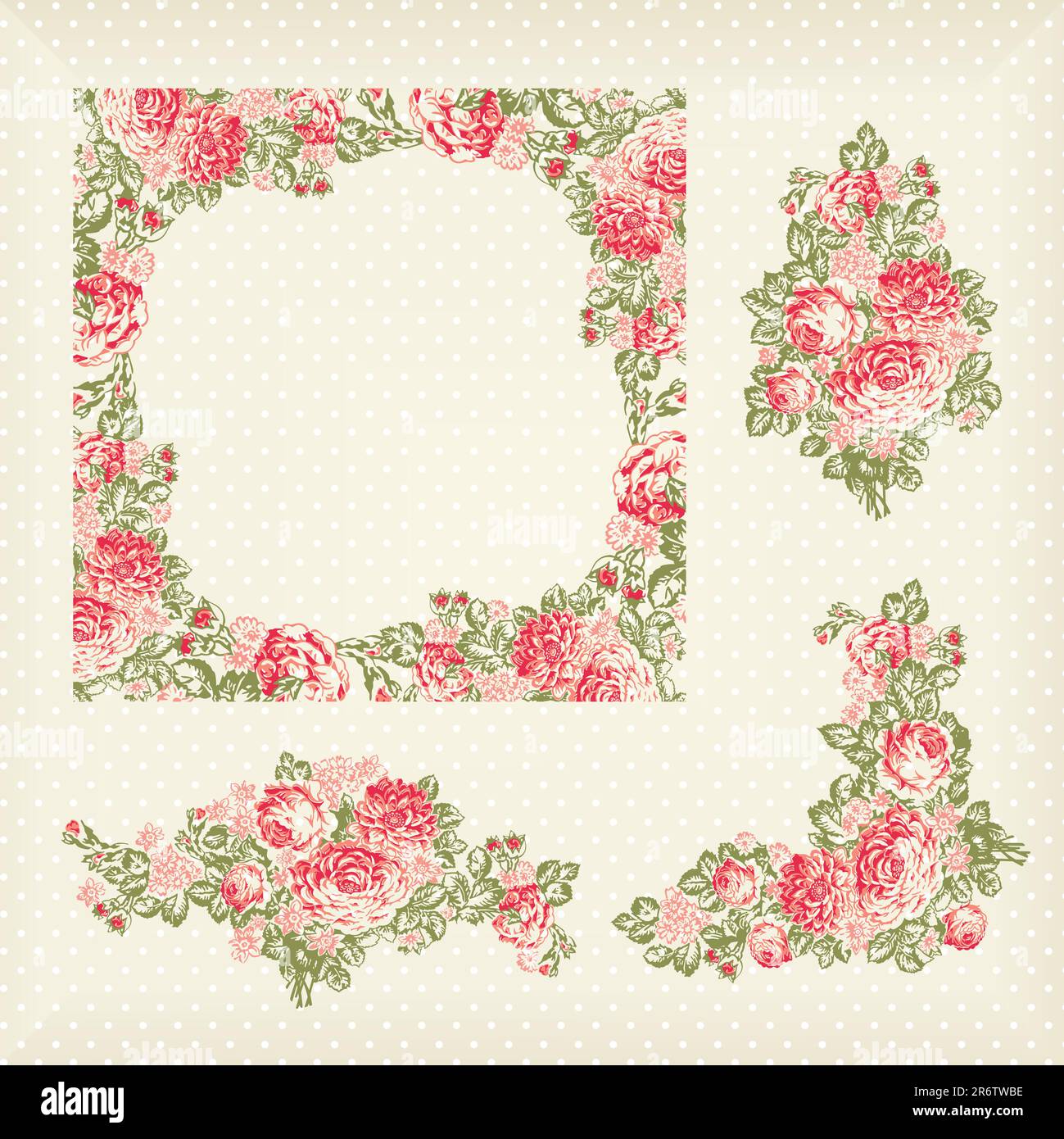 Vintage roses pattern hi-res stock photography and images - Alamy