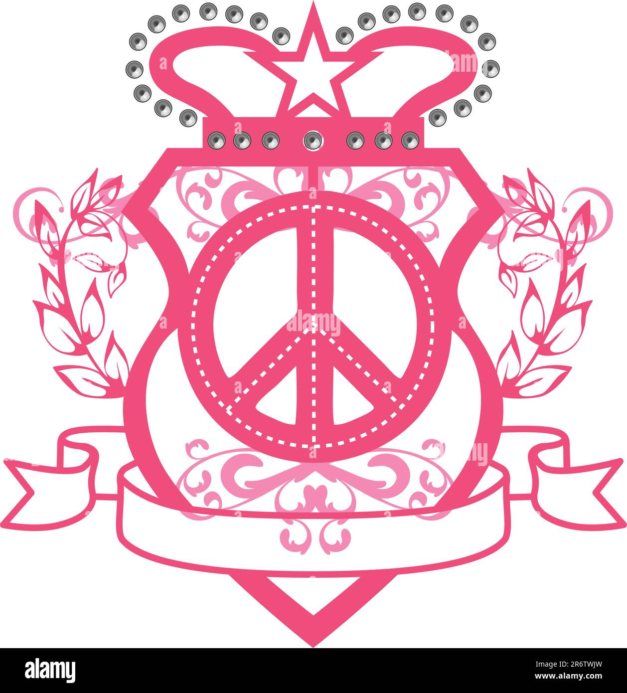 classic girl peace emblem Stock Vector Image & Art - Alamy