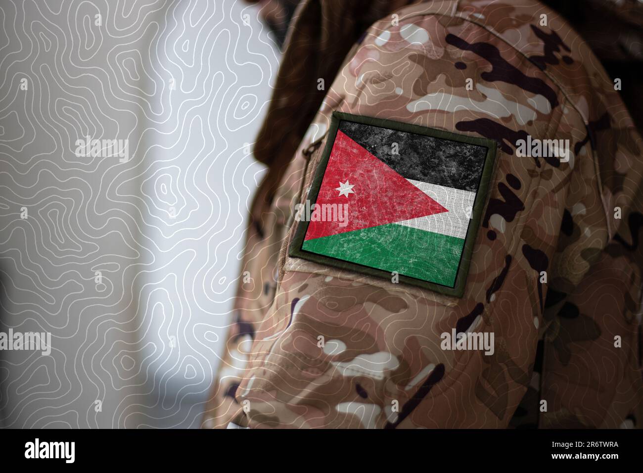 Jordan Soldier, Soldier with flag Jordan, Jordan flag on a military ...