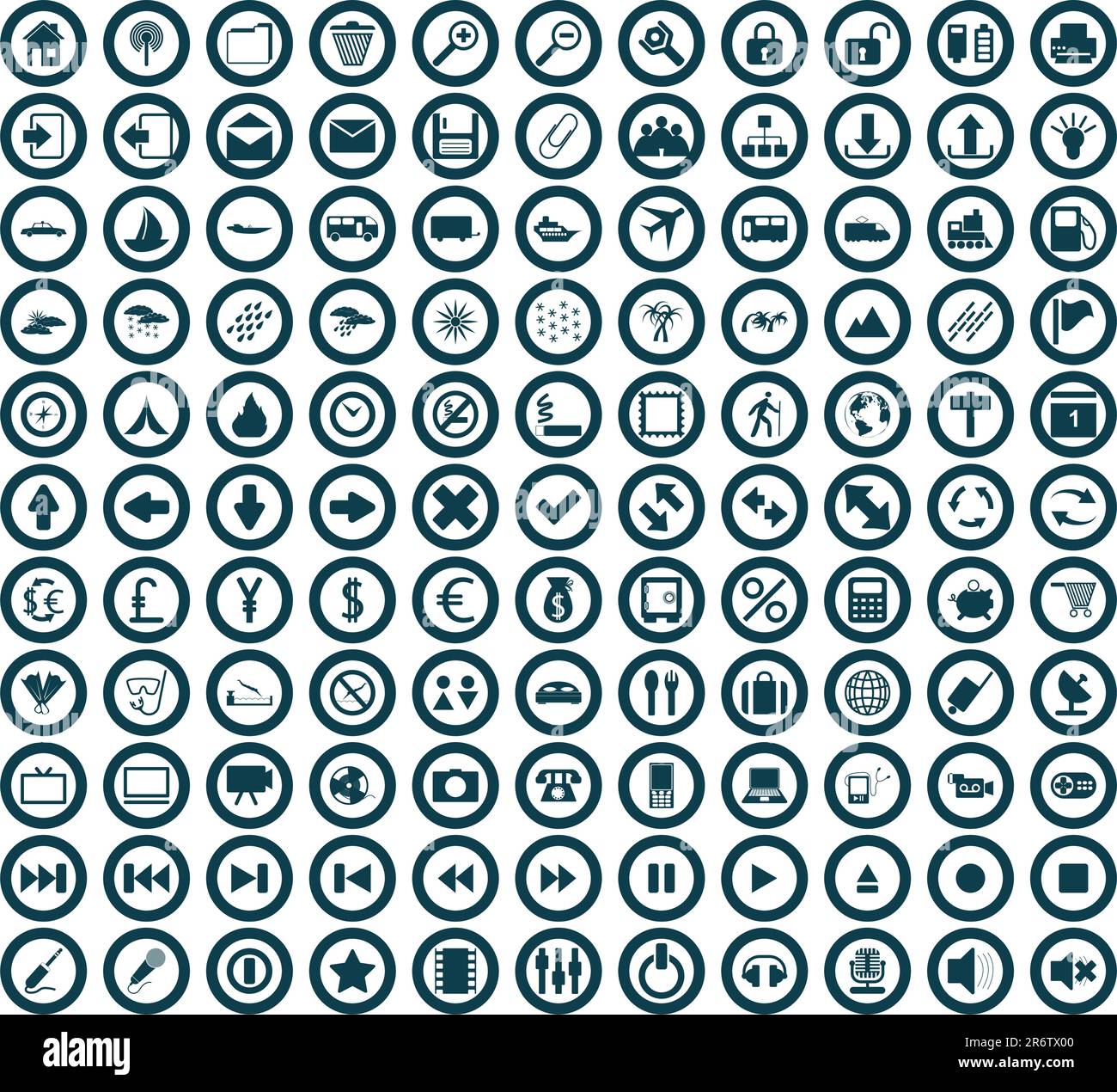 Biggest collection of 120 different icons for using in web design Stock ...