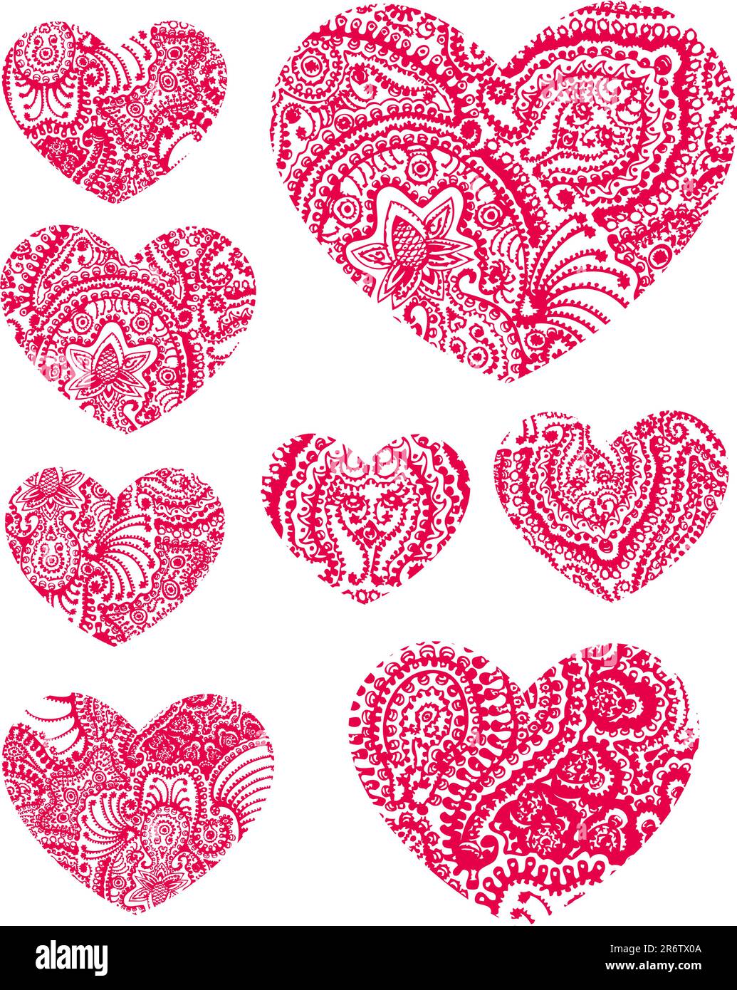Paisley Heart Element Stock Vector Image & Art - Alamy