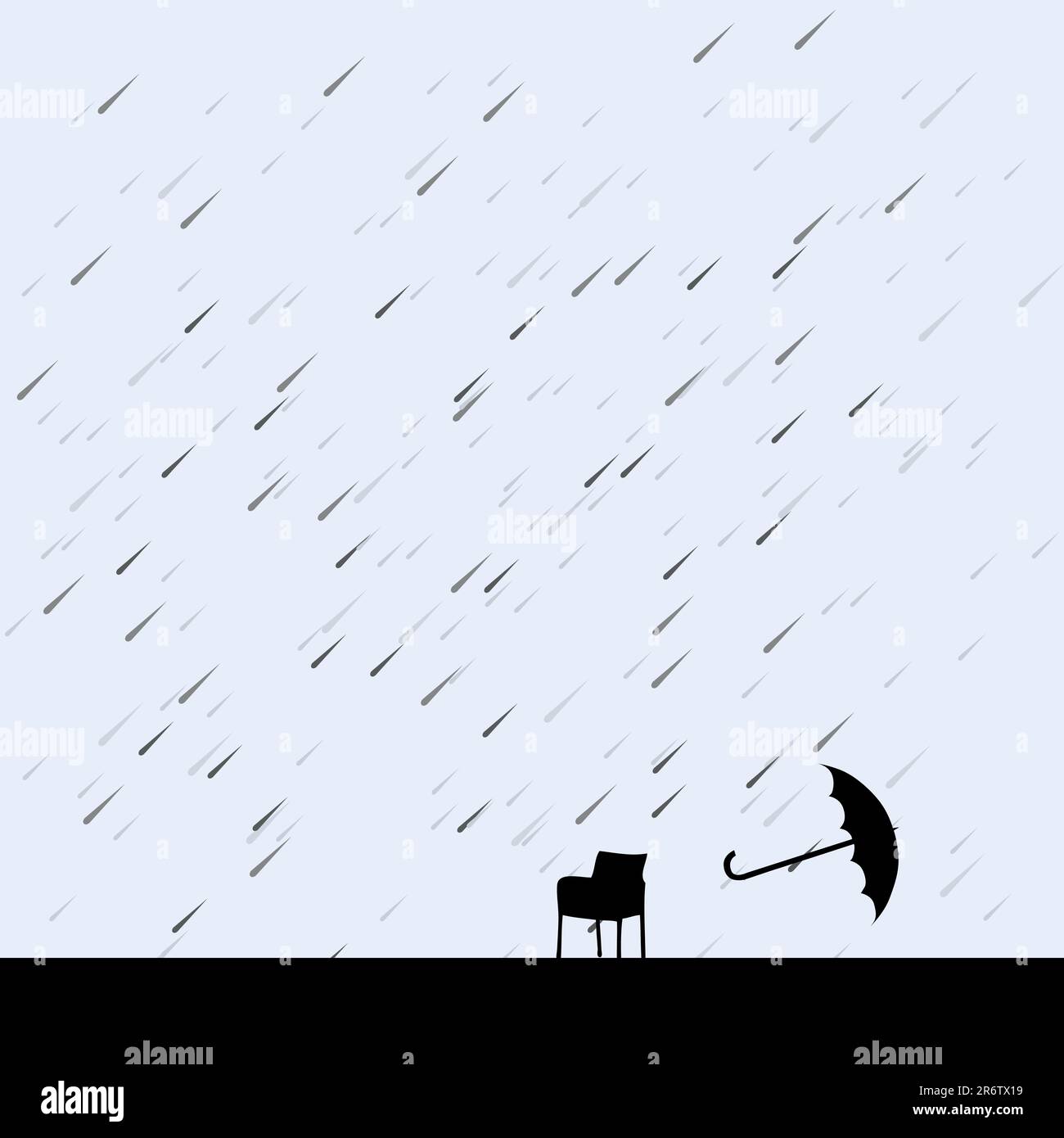 rain and umbrella over chair, vector illustration Stock Vector Image ...