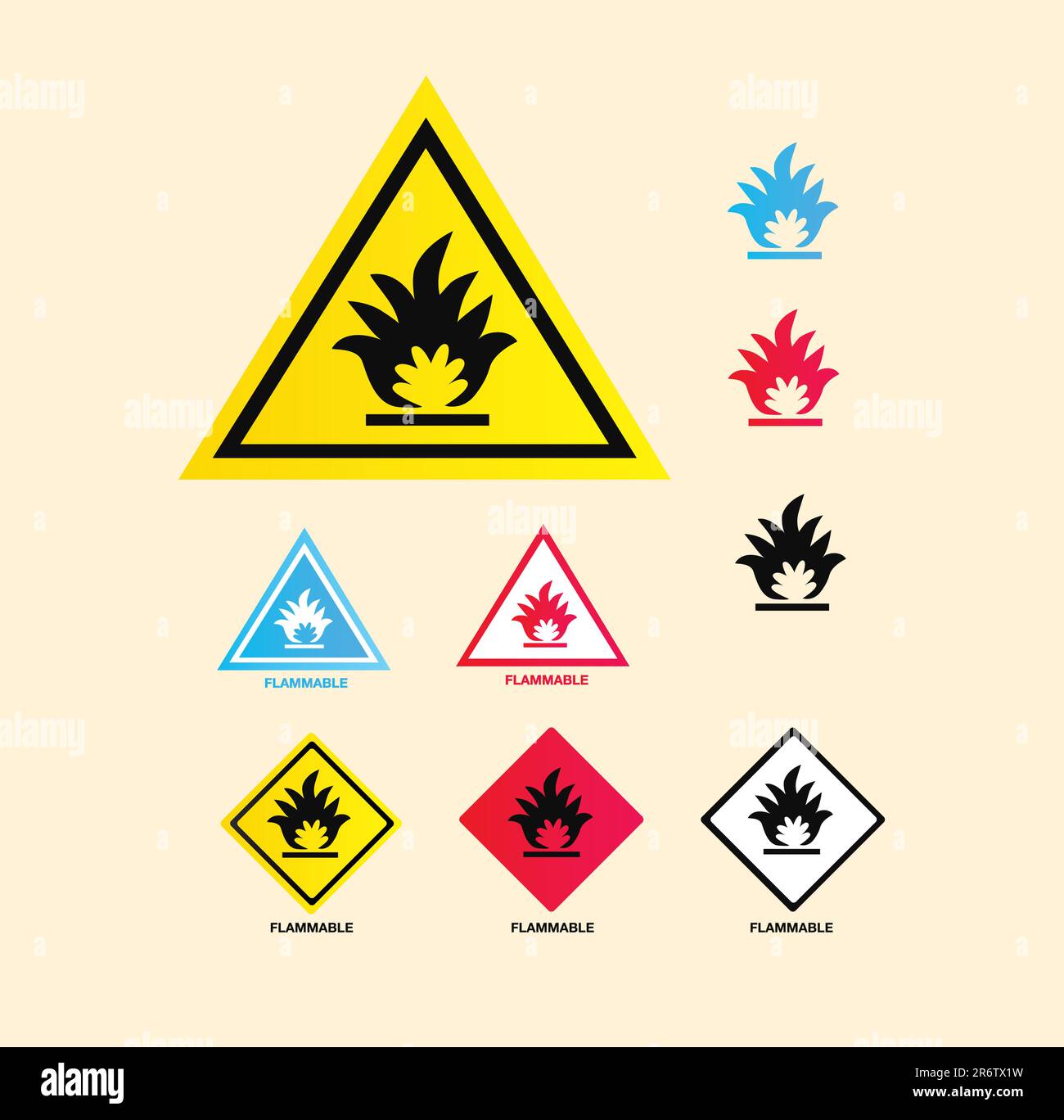 Vector collection of warning signs – easy to resize and change colors ...