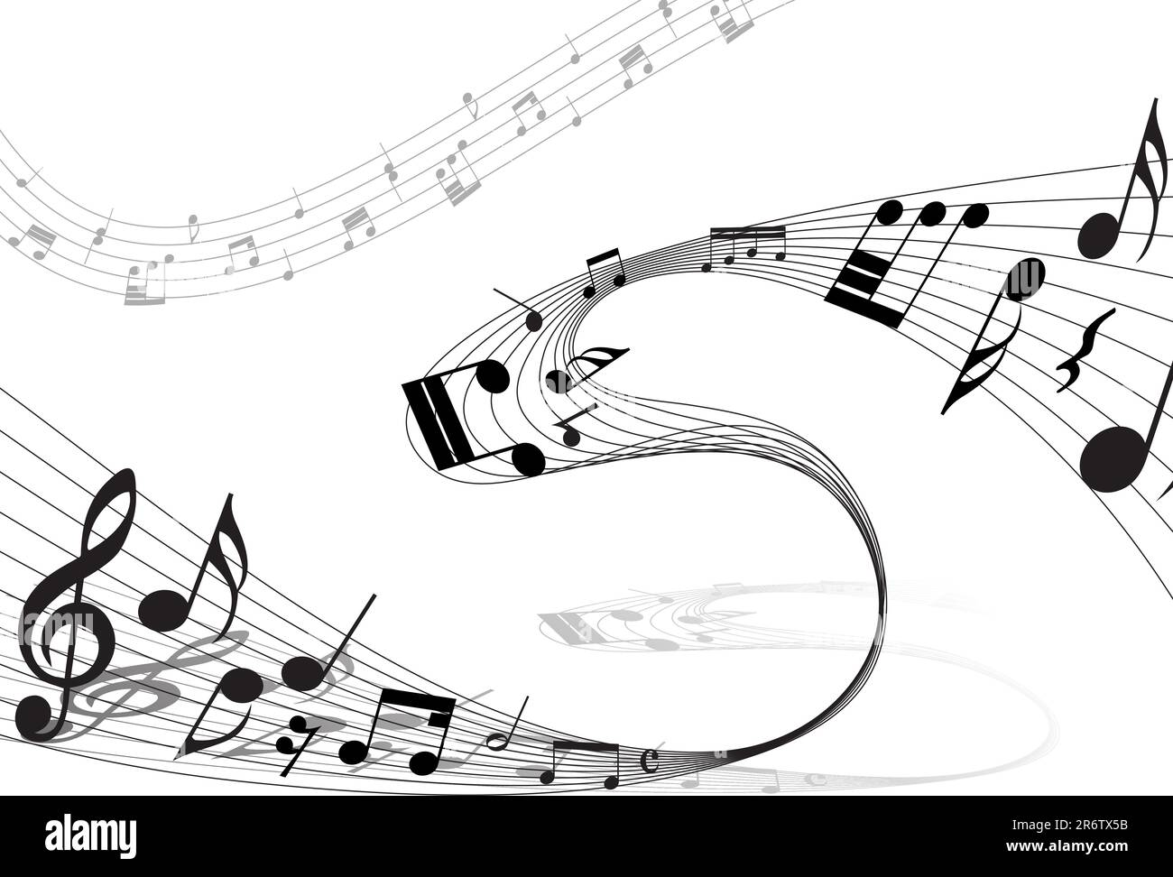 Vector musical notes staff background for design use Stock Vector Image ...