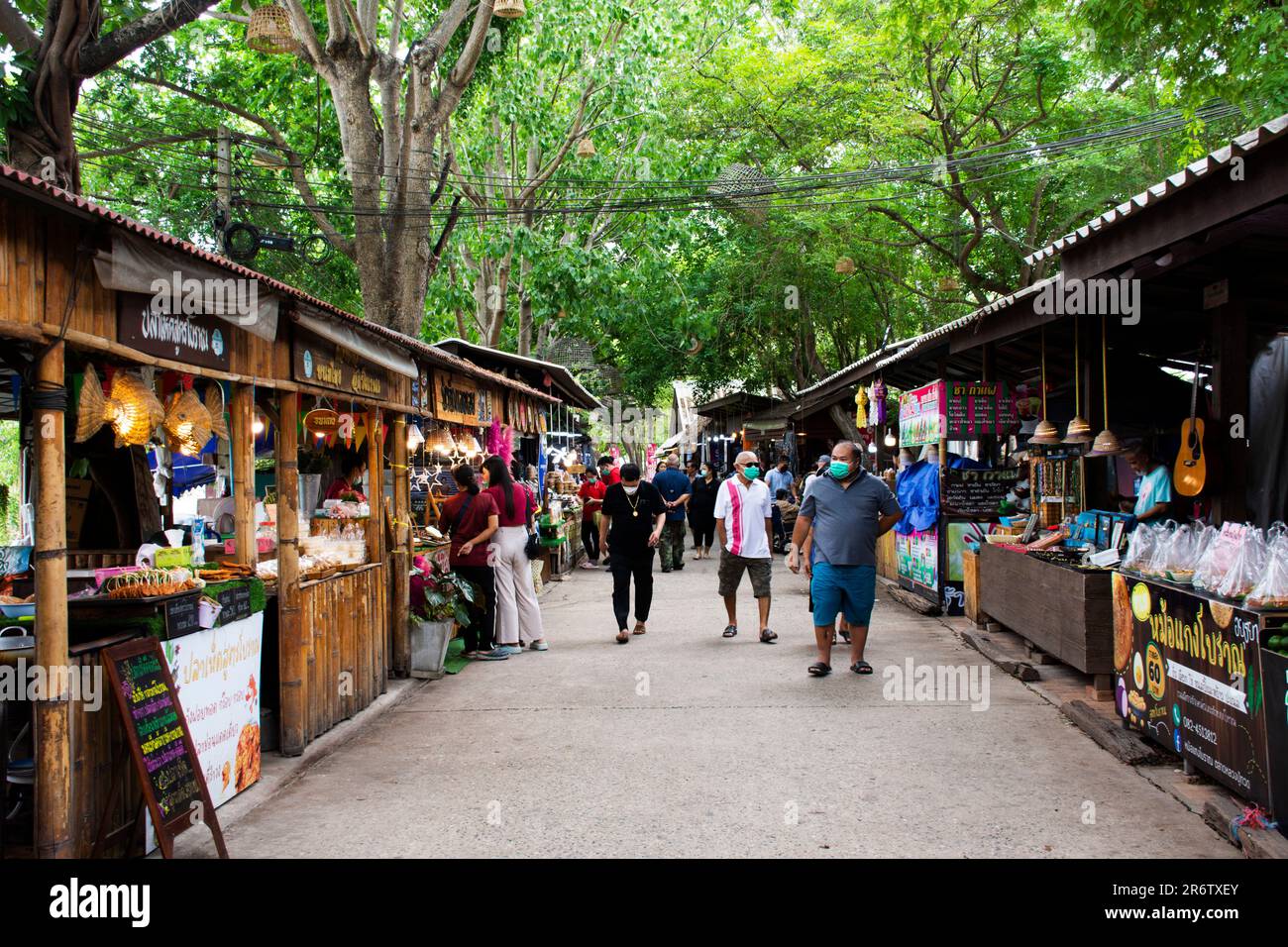 Lifestyle of hawker stall traditional thai people sale local products ...