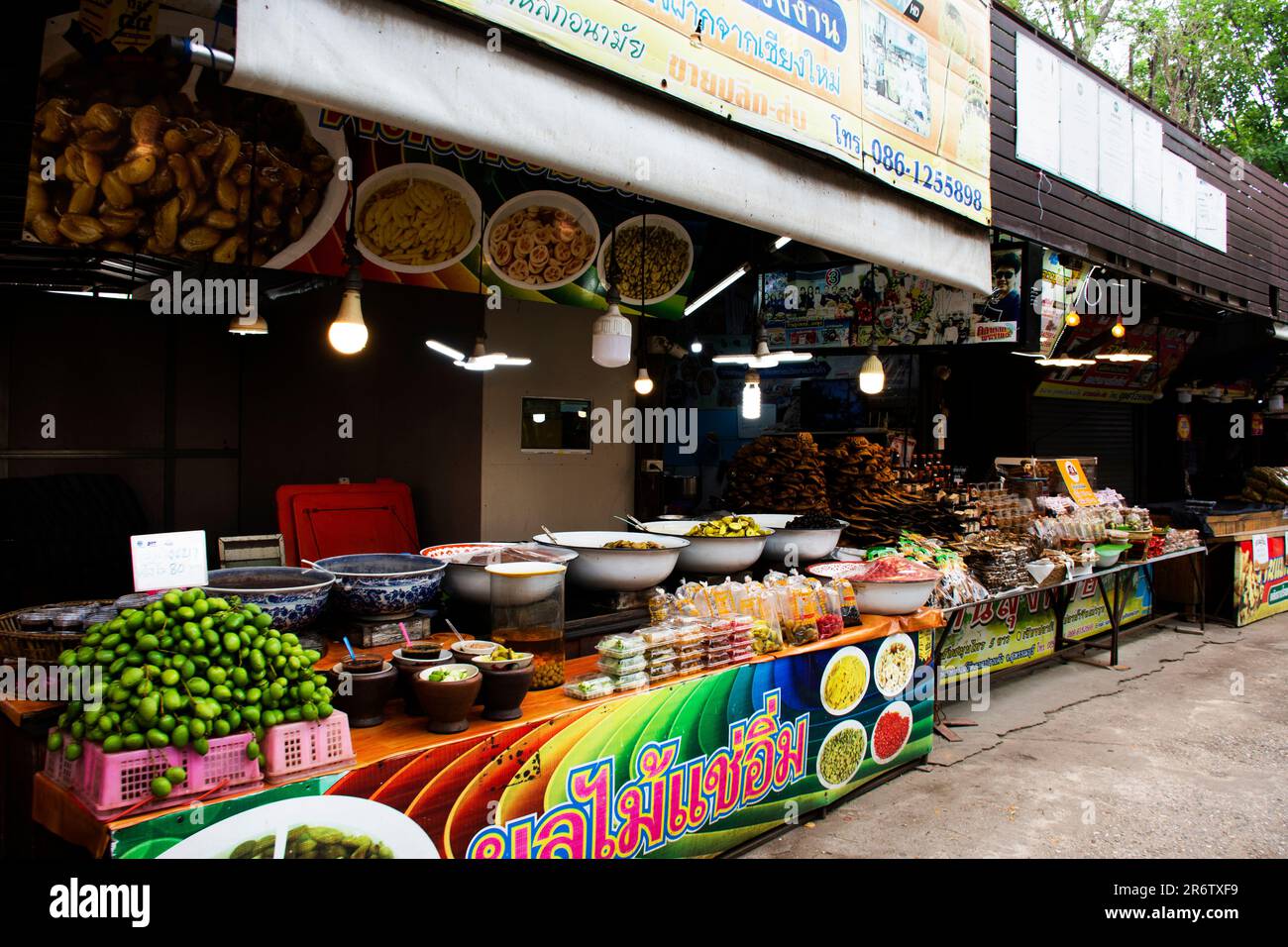 Lifestyle of hawker stall traditional thai people sale local products ...