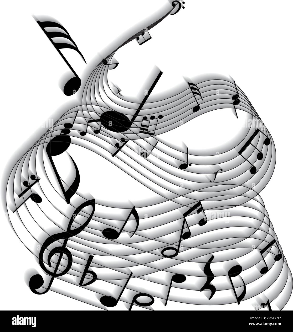 Vector musical notes staff background for design use Stock Vector Image ...