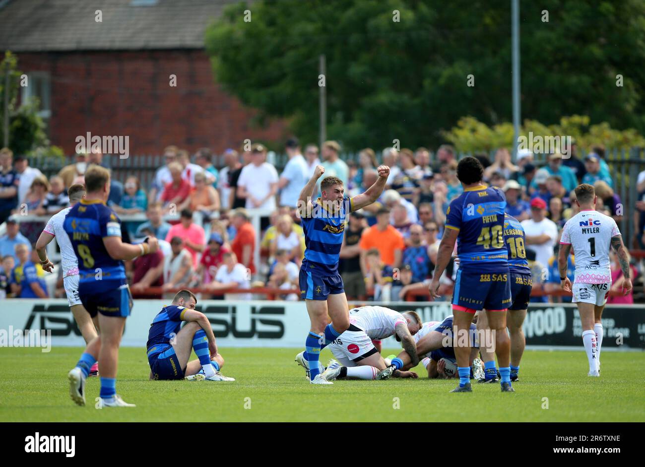 Wakefield Trinity’s Sam Hewitt celebrates following the Betfred Super ...