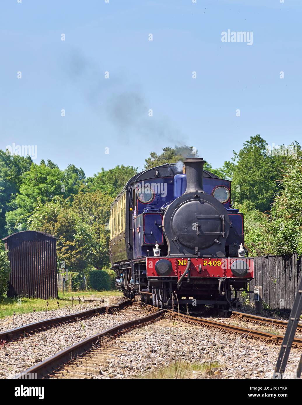 Didcot Railway Centre GWR 0-6-0 steam engine King George in steam at ...