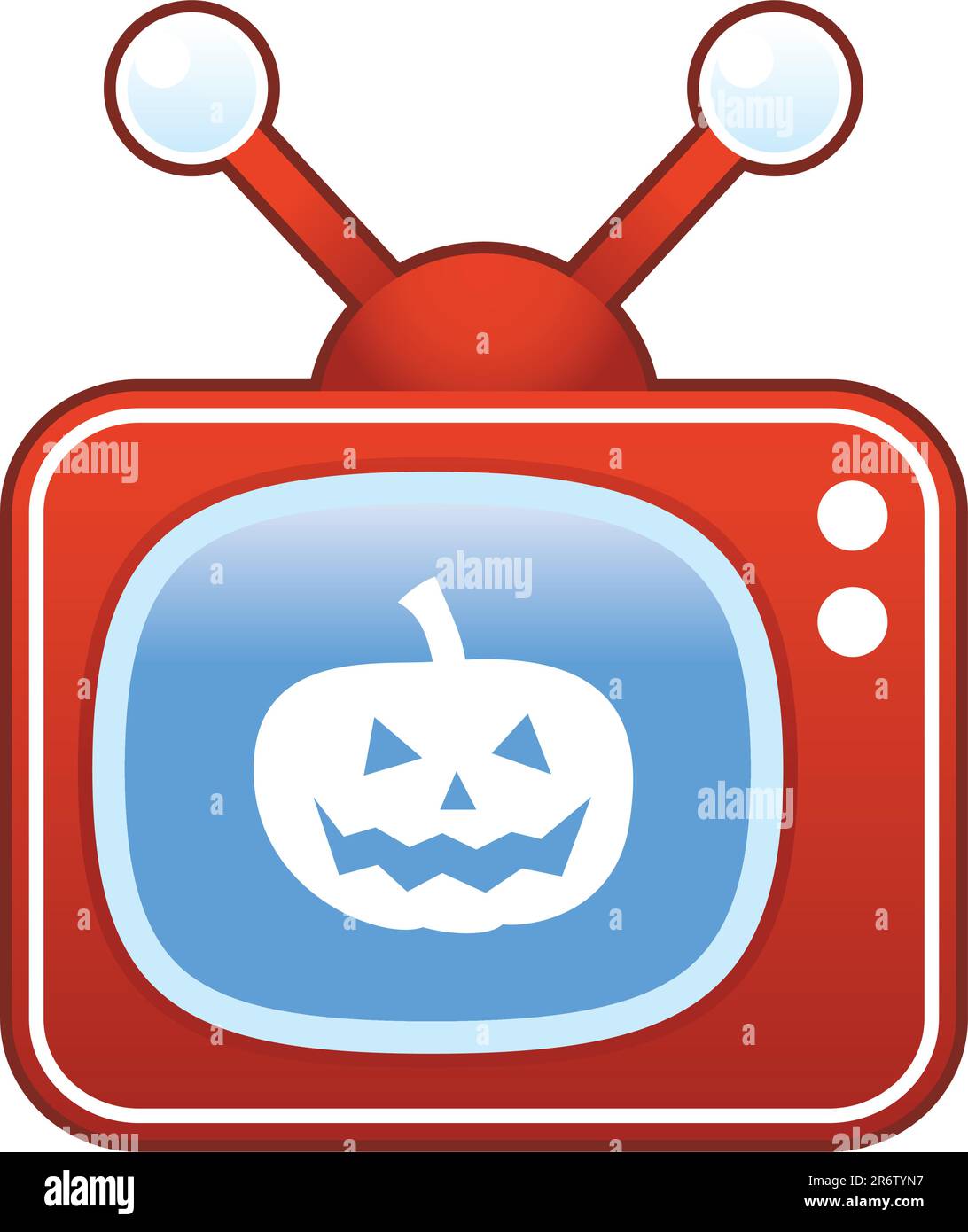 Halloween pumpkin Jack 'o Lantern icon icon on retro television set ...