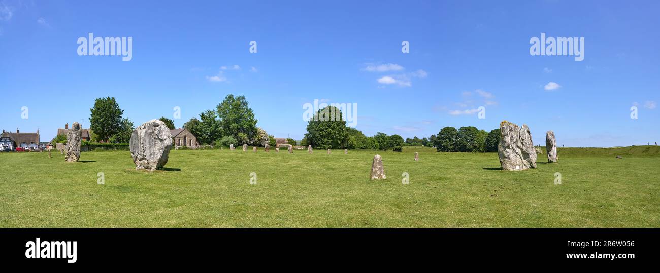 Avebury neolithic henge and stone circles Wiltshire Stock Photo - Alamy
