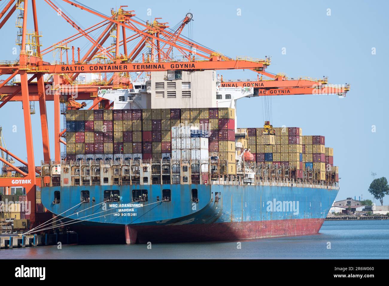 MSC Agamemnon container ship in Baltic Container Terminal in Gdynia ...