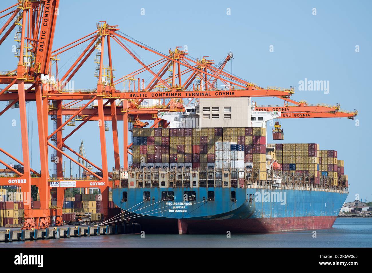MSC Agamemnon container ship in Baltic Container Terminal in Gdynia ...