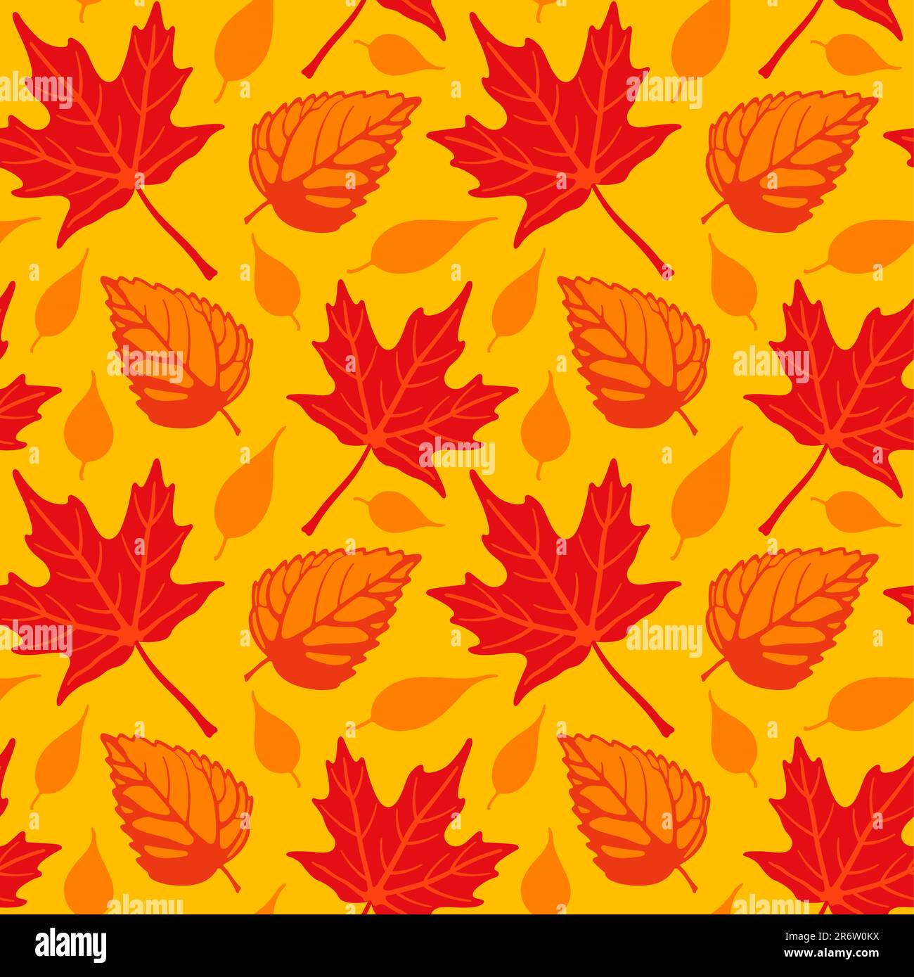 Vector illustration of a seamless repeating pattern of Autumn leaves ...