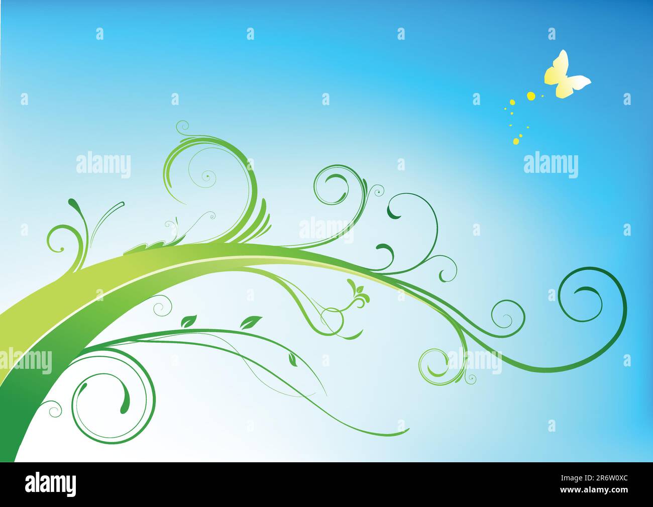 Vector illustration of floral lines background with Design elements ...