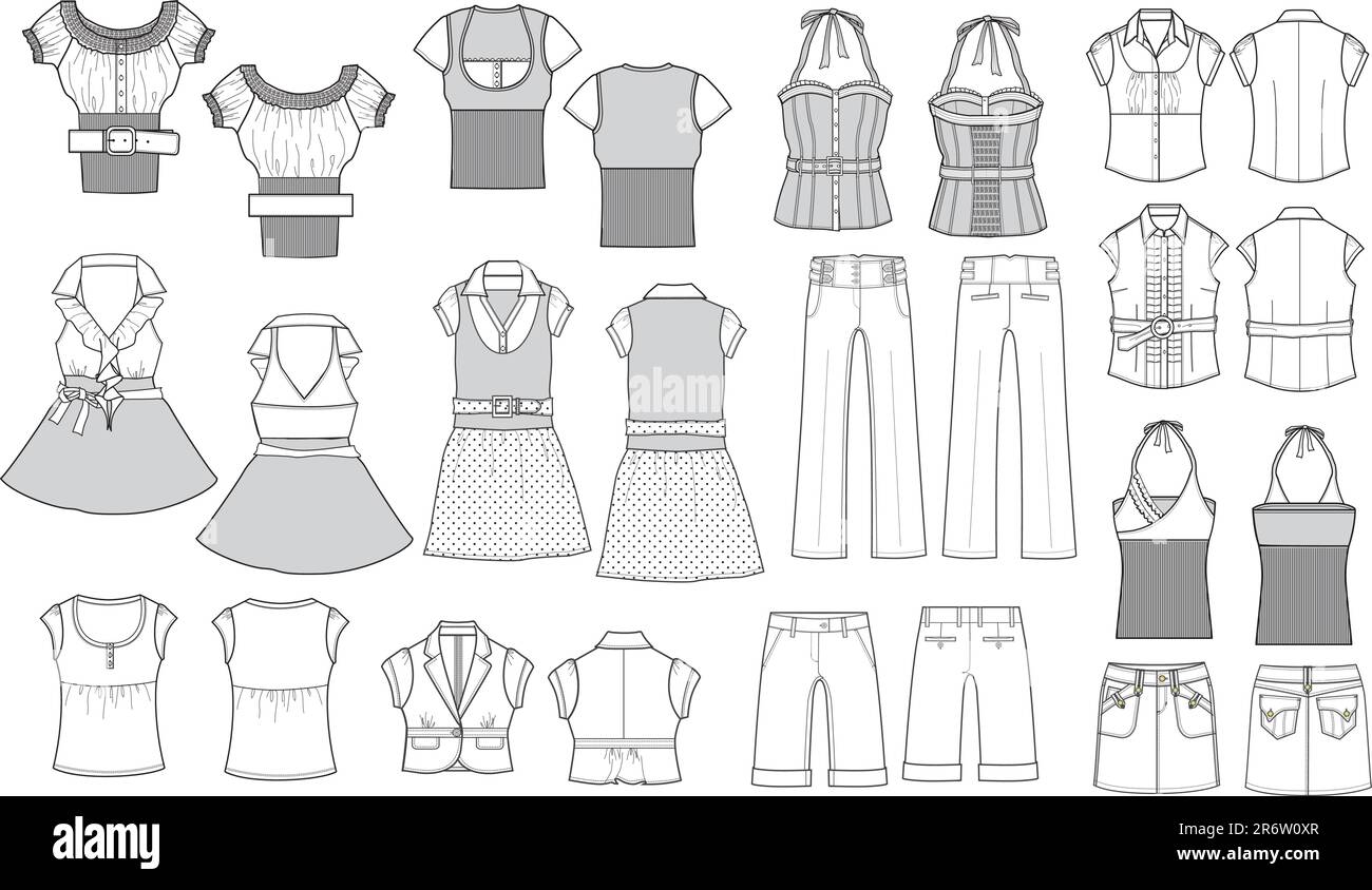 Fashion construction drawing Cut Out Stock Images & Pictures - Alamy