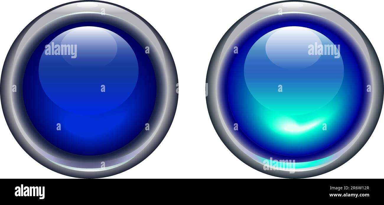 vector illustration of blue led light button on and off Stock Vector Image & Art - Alamy