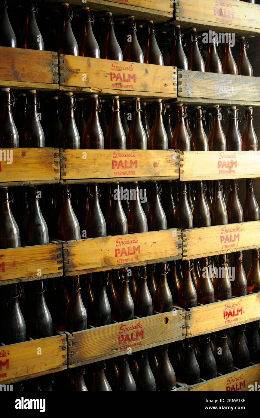 Beer bottles, Palm Brewery, Steenhuffel, Flemish Brabant, Flanders ...