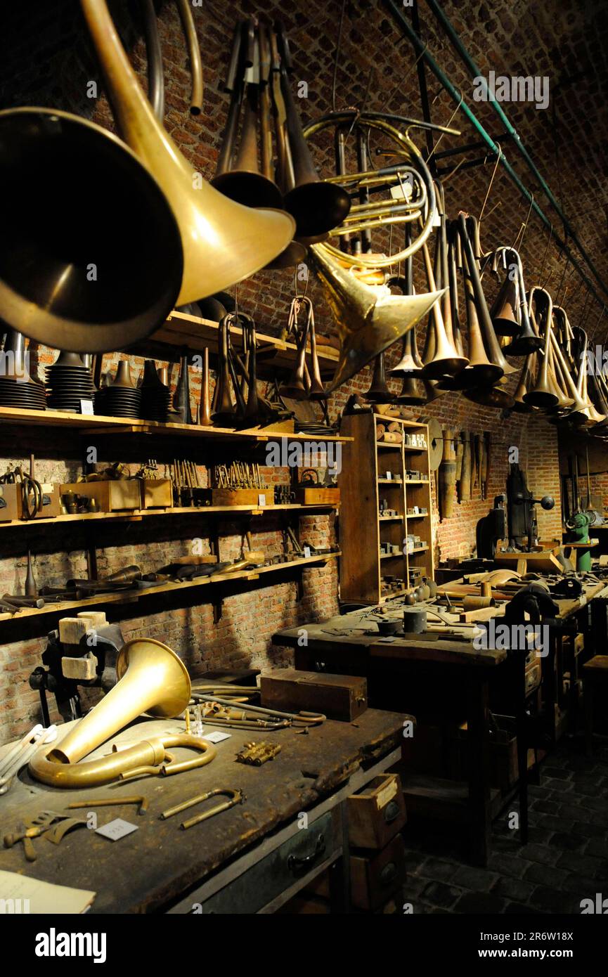 Trumpets, Museum Vleeshuis, former meat hall, Antwerp, Flanders, Old ...