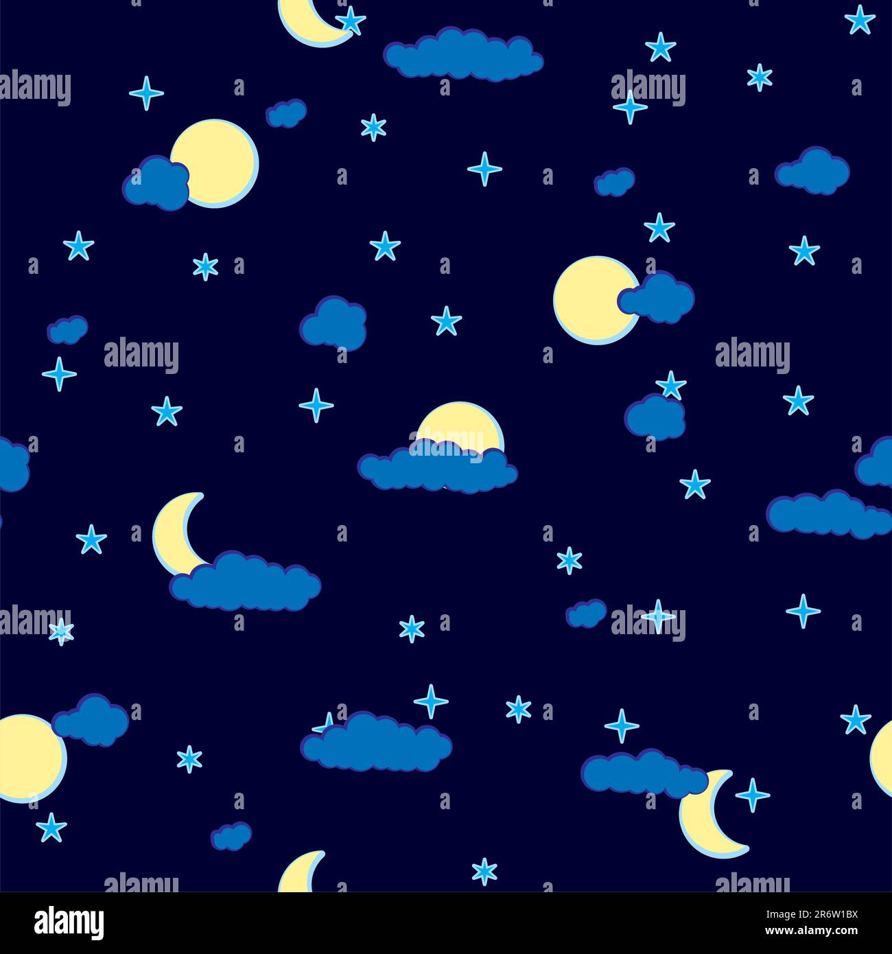 Abstract night clouds background. Seamless. Dark blue palette. Vector ...