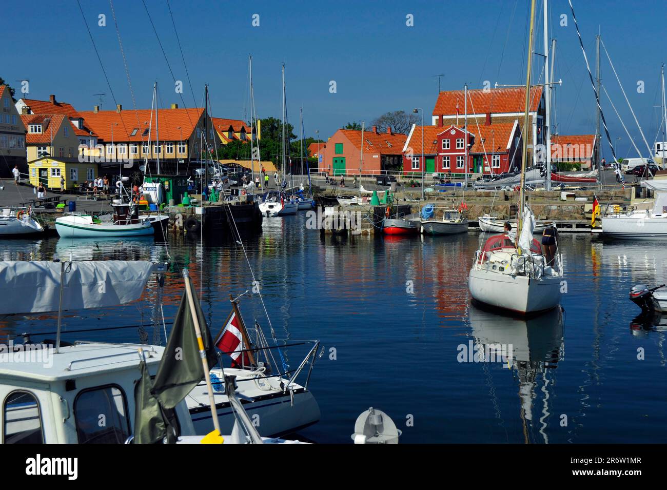 Boats in the harbour, Svaneke, Bornholm, Denmark Stock Photo - Alamy