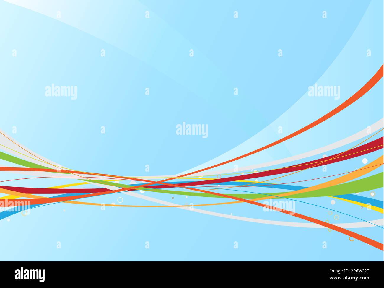 Vector illustration of blue abstract background made of colorful curved ...